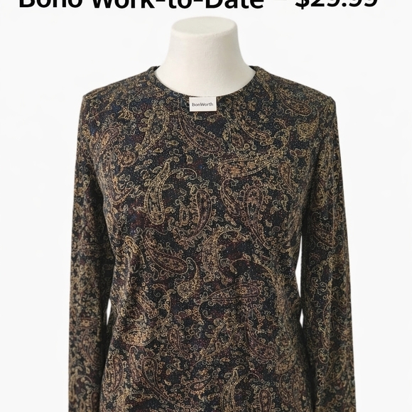 BonWorth | Tops | Vintage Bonworth Paisley Blouse Women Xl 9s Y2k Boho ...
